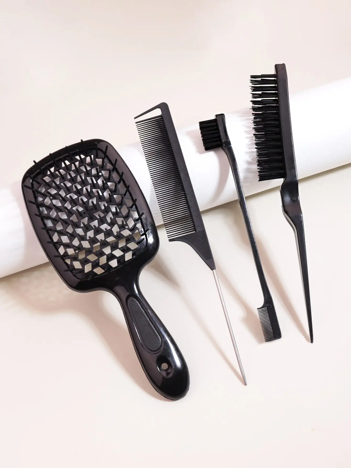 4PCS-styling-set-tangled-comb-hair-brush-massage-anti-static-hollowed ...