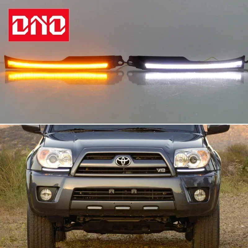Car LED DRL 12V Daylights For Toyota 4Runner 2006 - 2009 Yellow Turn ...