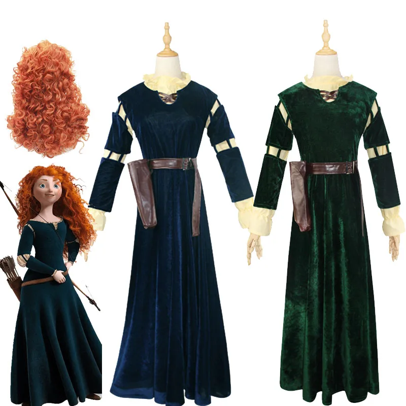 Princess Merida Cosplay Costume Anime Brave Princess Women Female Adult ...