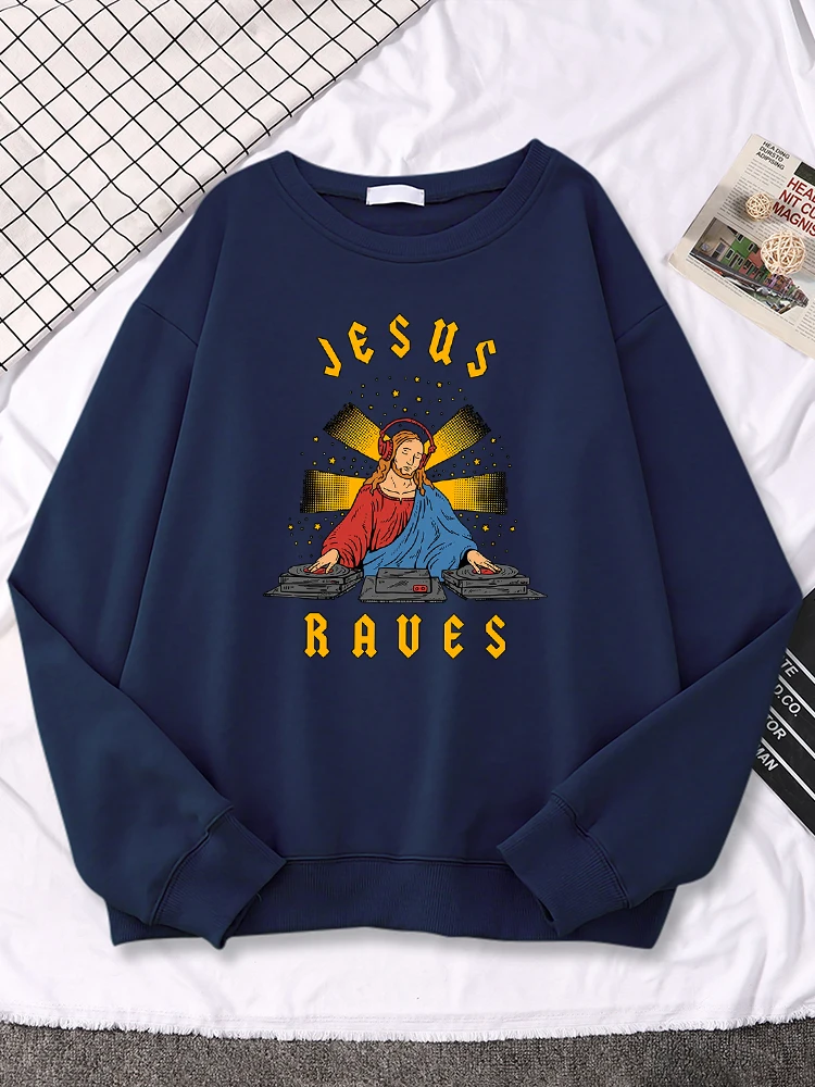 Jesus-Raves-Godfather-Djing-Music-Printing-Hoody-Funny-Crewneck ...