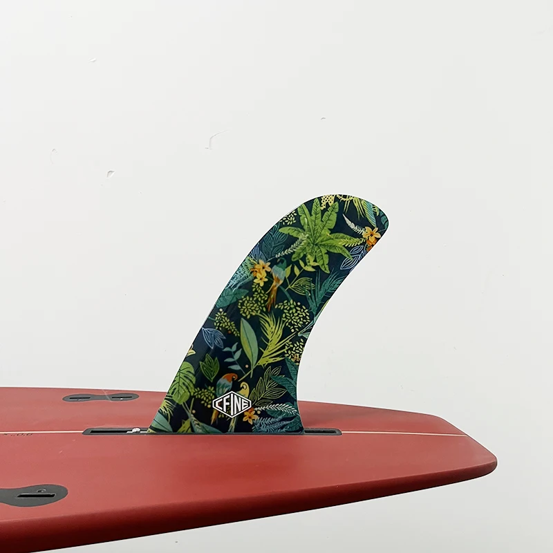 New big center fin 10‘ longboard Fin fiberglass fabric inlay single fin ...