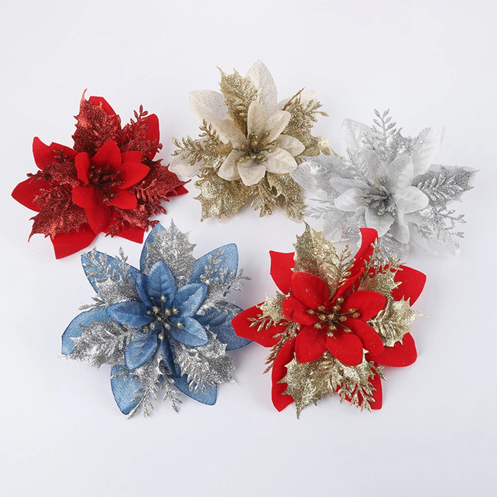 Christmas-Flower-Artificial-Simulation-Decoration-Flowers-Heads ...