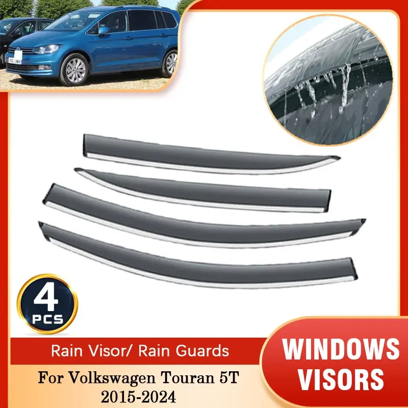 For-Volkswagen-Touran-5T-2015-2024-Rain-Sunshade-Window-Visor ...