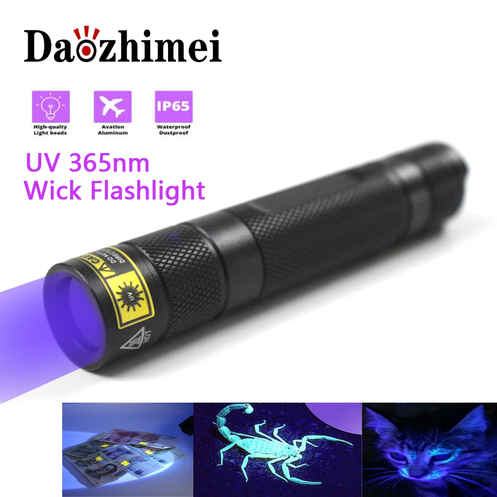 Super Bright led UV flashlight 18650 uv torch scorpion ultra violet ...