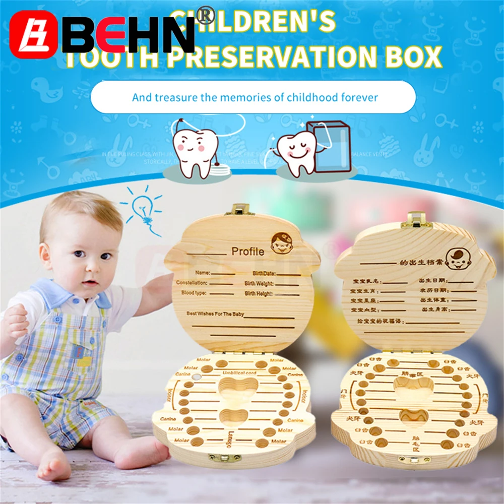 Children-Tooth-Preservation-Box-Baby-Wood-Tooth-Box-Organizer-Milk ...