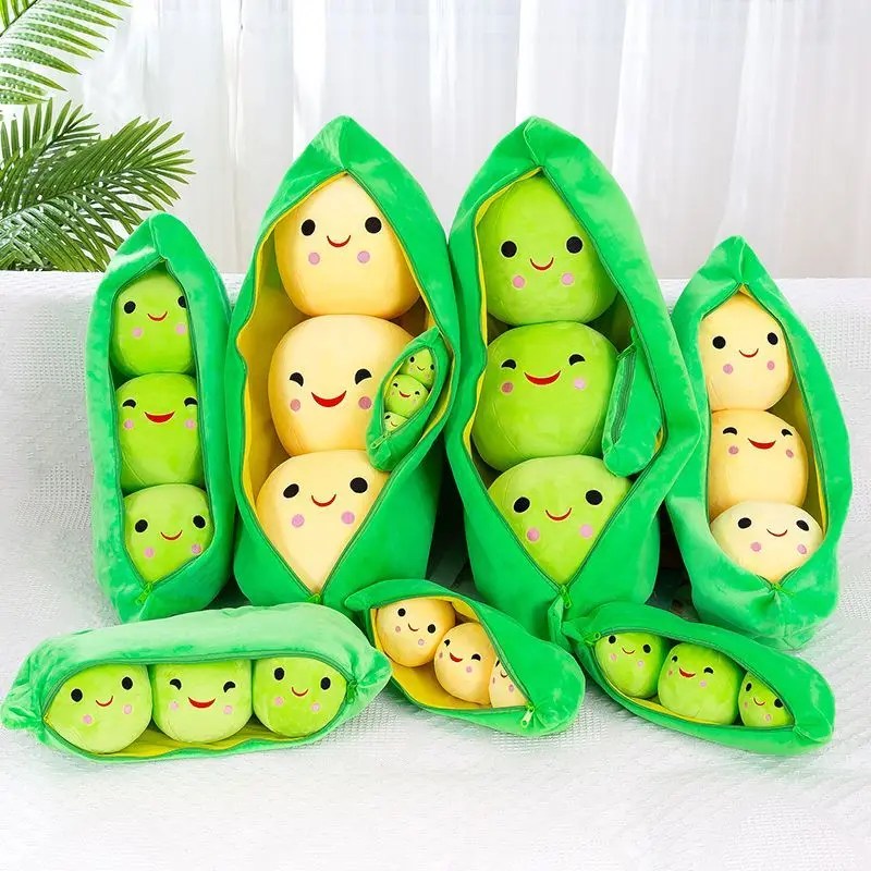25 cm Adorable Pea Pod Plush Toy Children's Doll Bean Bean Cushion ...