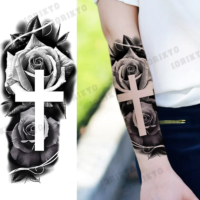 Negative Space Rose Tattoo