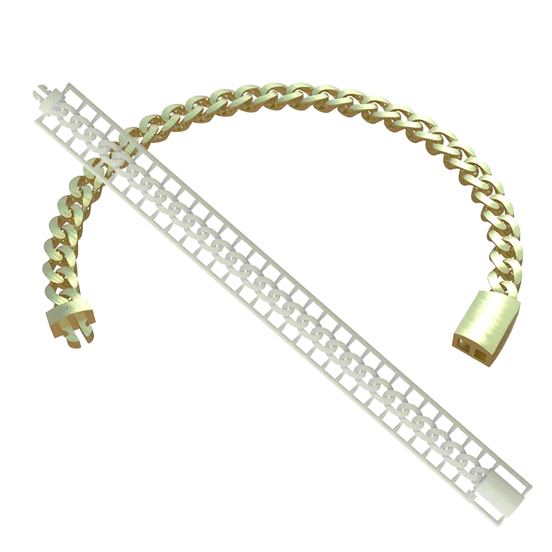 Ready to Casting Flexible Cuban Chain Bracelet 6mm Width White Wax man ...