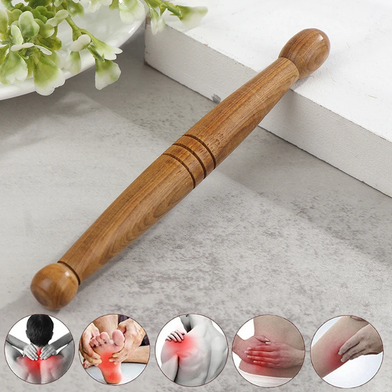 Wooden-Spa-Muscle-Roller-Stick-Deep-Tissue-Fascia-Trigger-Point-Release ...