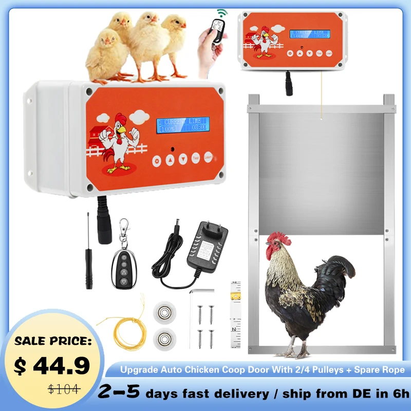 Upgrade Automatic Chicken Coop Door With 2/4 Pulleys + Spare Rope ...