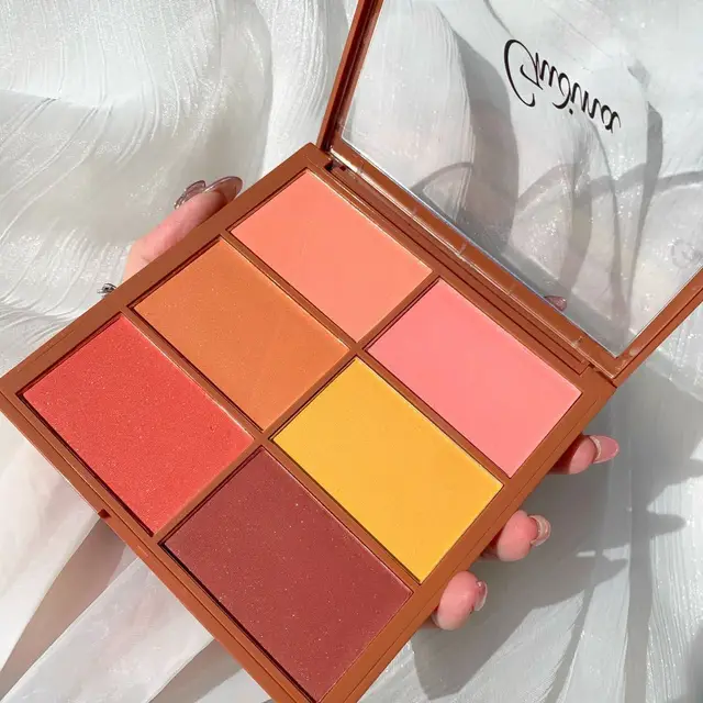 6 Colors Matte Blush Palette Cute Sunburn Makeup Palette Peach Pumpkin ...