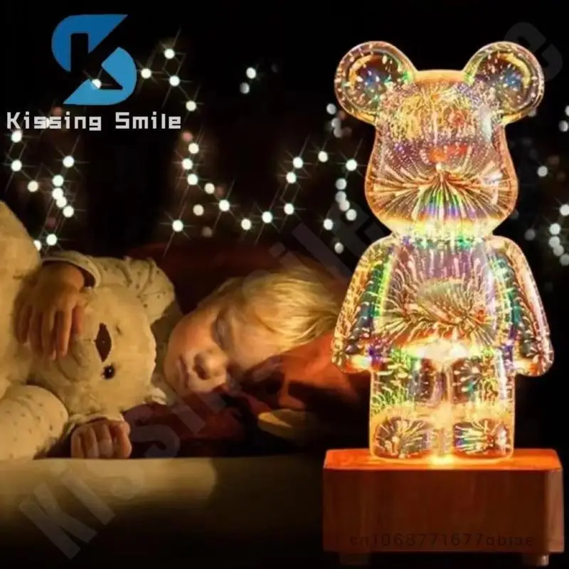 Firework Lamp Bear Led Night Light Decoration Home Bedroom Multiple ...