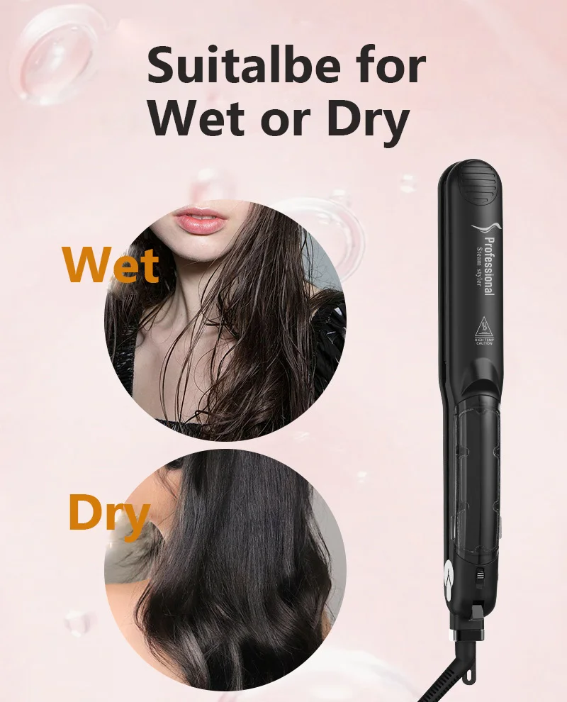 2024 Professional Steam Hair Straightener Curler 450 F Fast Heatin The Mane Beauty