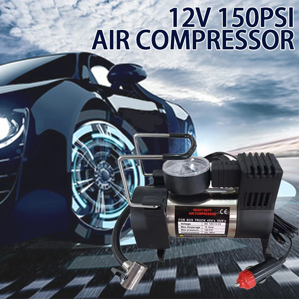 12V150psi-Heavy-Duty-Deluxe-Portable-Metal-Air-Compressor-Car-Tyre ...