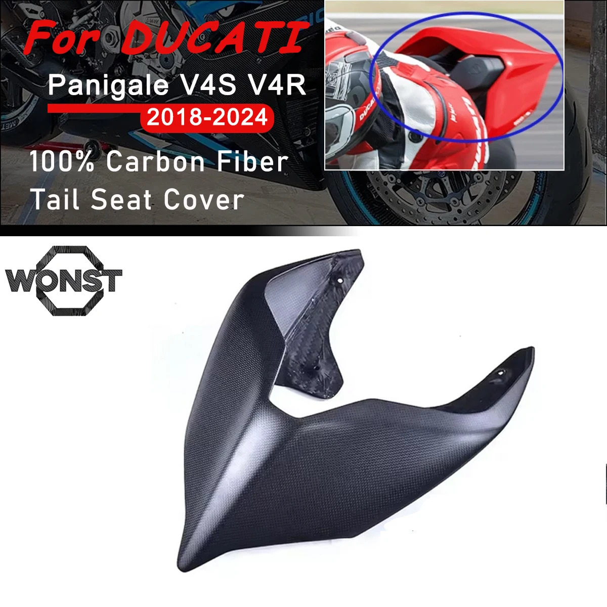 Motorcycle Carbon Fiber Rear Hump Cowl Mono Seat Tail Cover For DUCATI ...