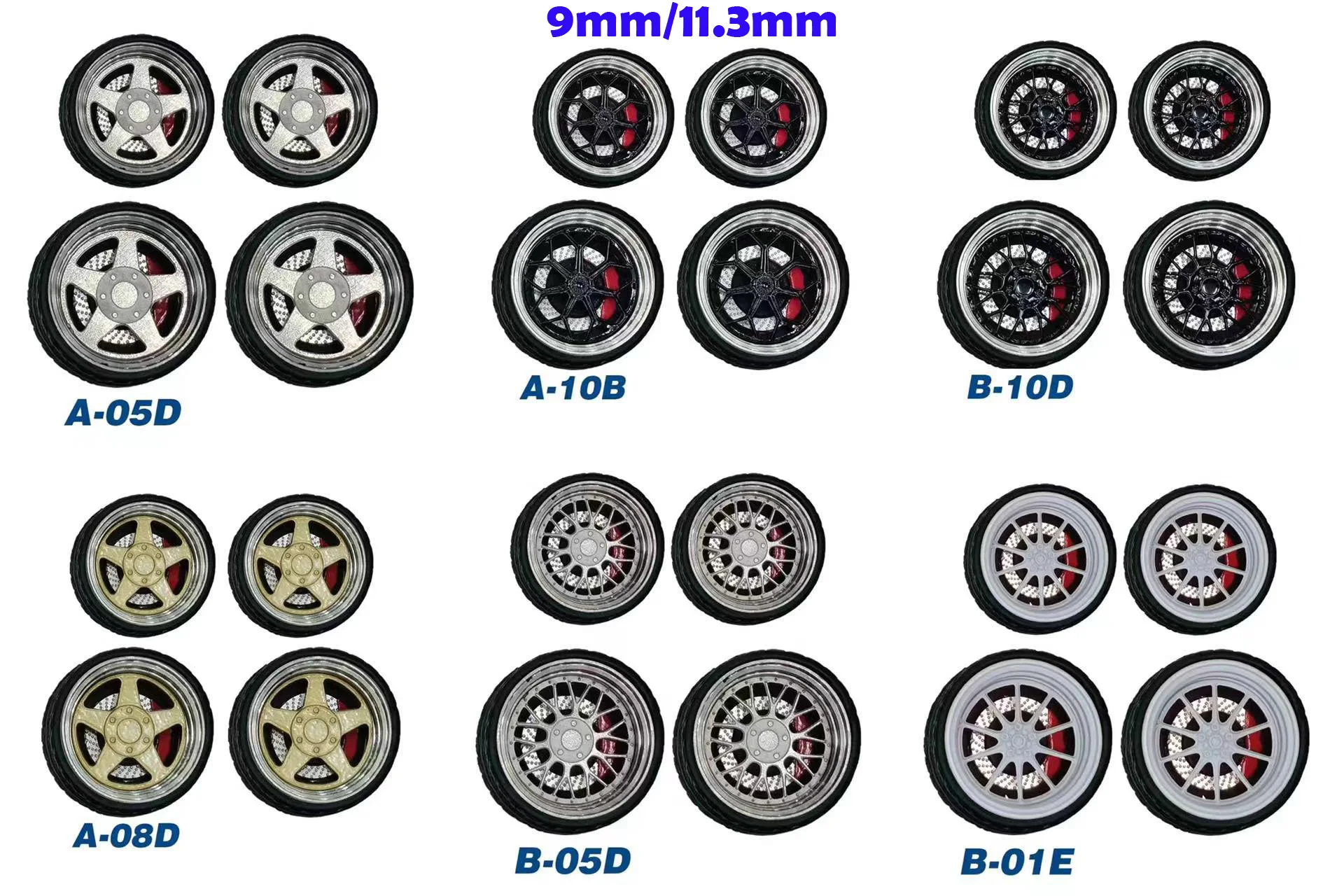 1-64-COOLCARIFUN-Metal-Staggered-Wheels-9mm-11-3mm-Progressive-Wheel ...
