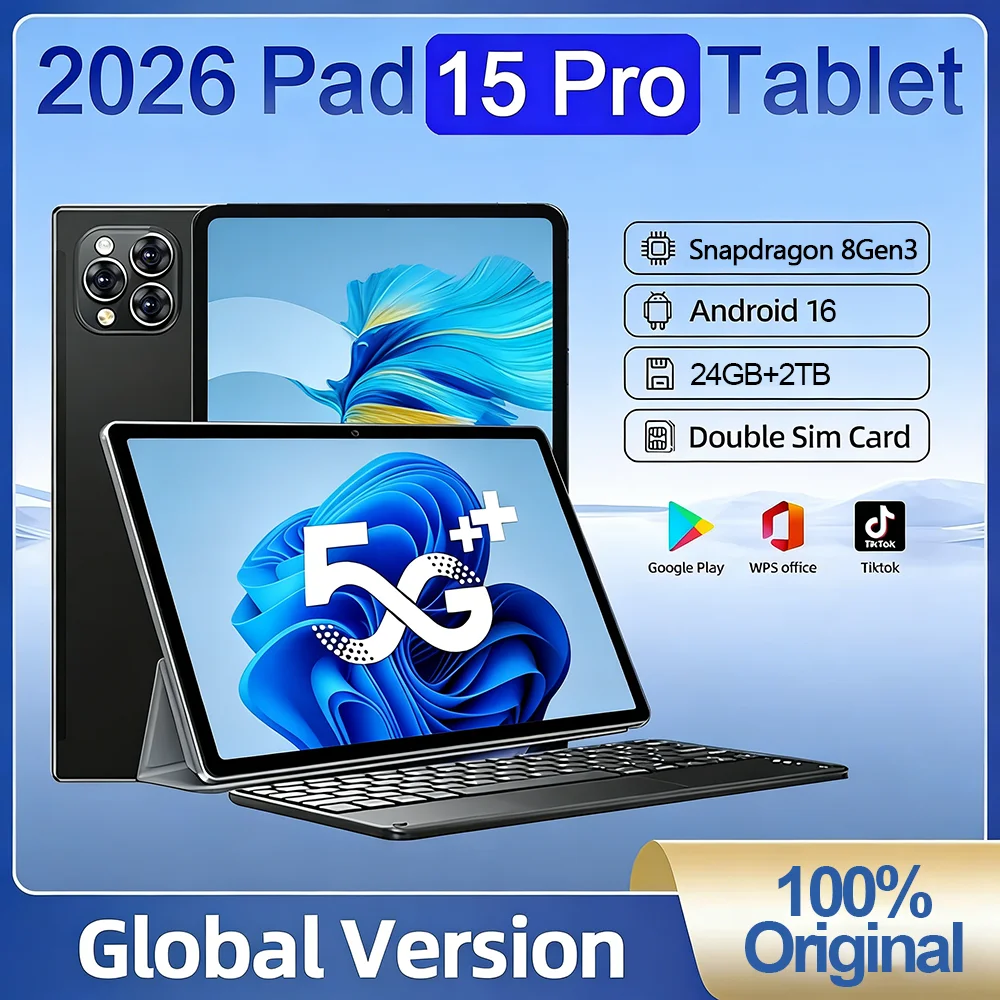 2026 Original Pad 15 Pro 5G Tablet PC Android 16 24GB+2TB 20000mAh ...