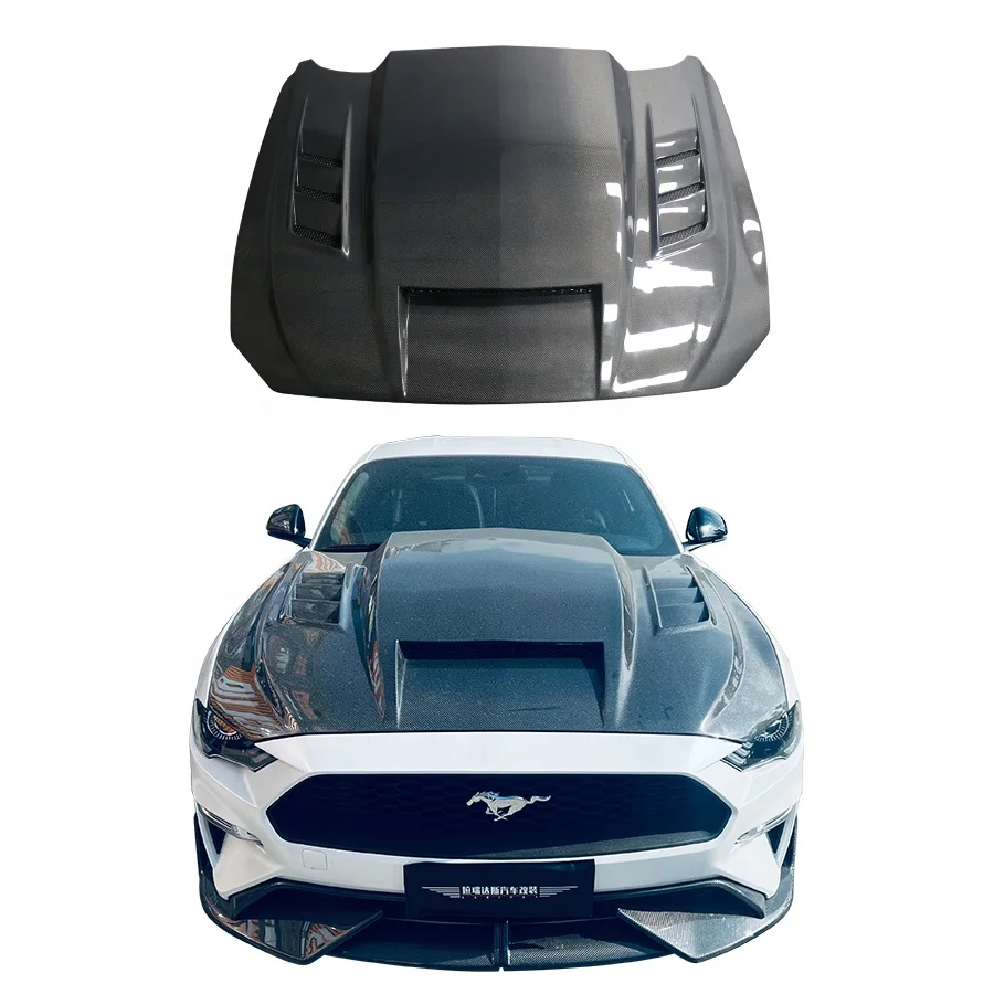 2025 new Carbon Fiber Ram Air Hood for Ford Mustang GT 2018-2023 Bonnet ...