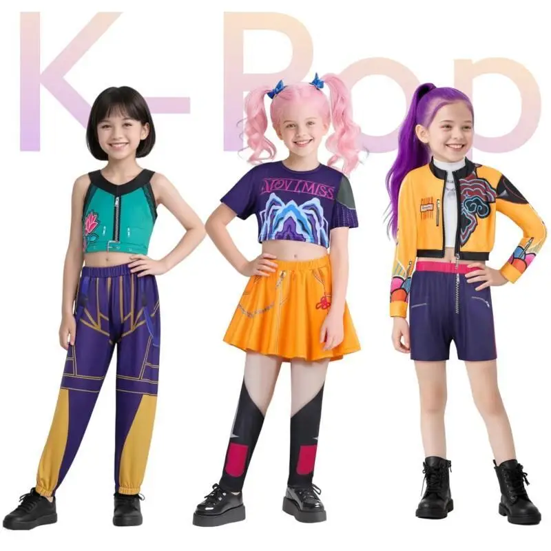 Demon Hunters Costume Kids K-pop Demon Hunters KPOP Demon Huntrix Zoey ...