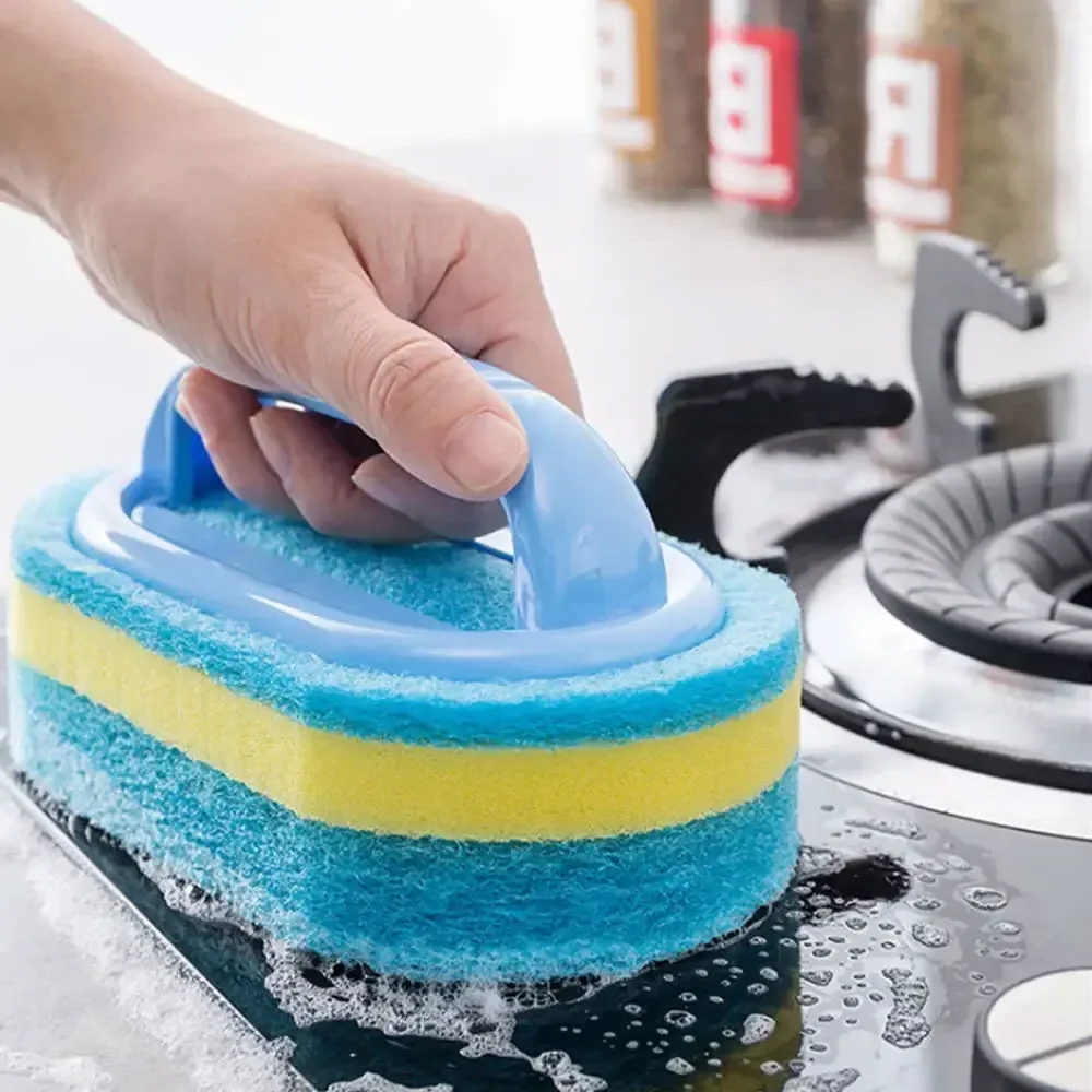 Handle-Sponge-Brush-Kitchen-Bathroom-Toilet-Clean-Glass-Wall-Ceramic ...