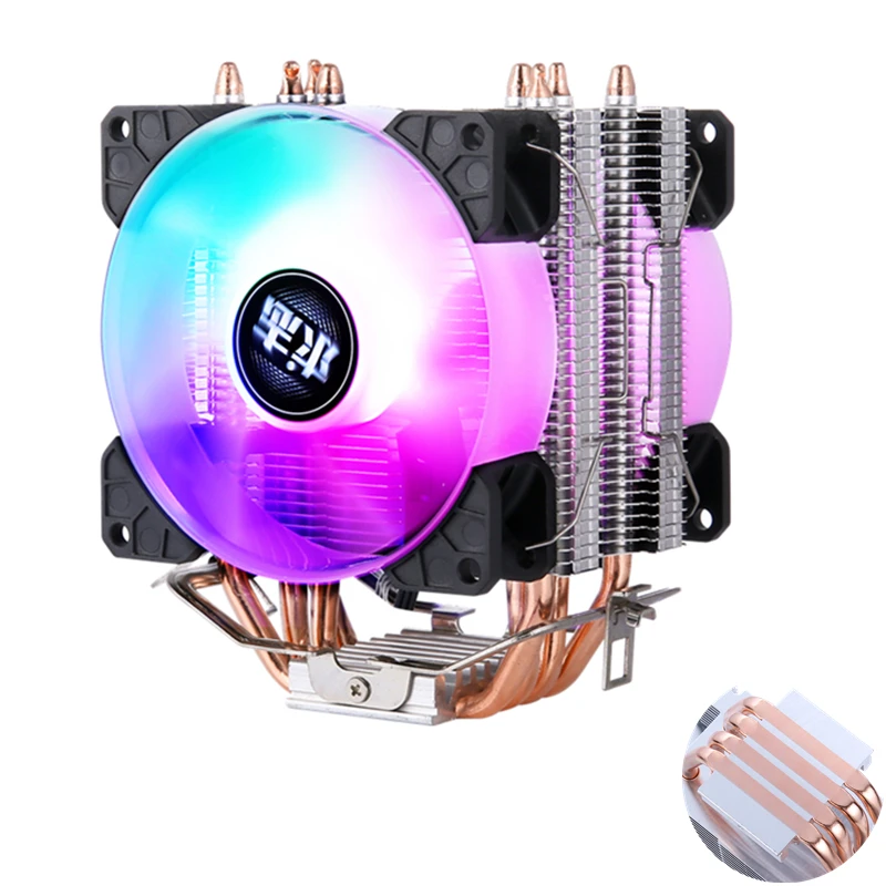 CPU-Cooler-4-Heatpipes-Pure-Copper-Cooling-Air-cooled-90mm-Fan-AM3-AMD ...