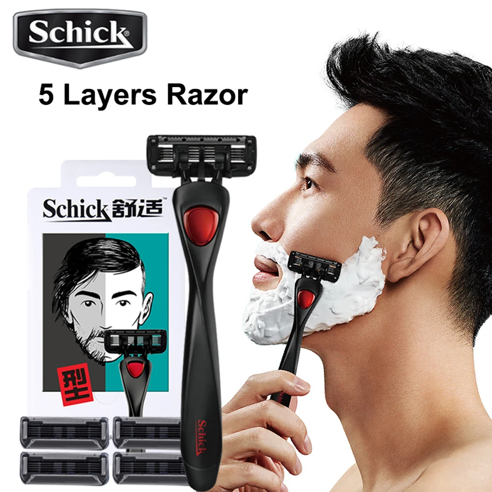 Schick-5-Layers-Manual-Razor-Blades-Men-Beard-Shaving-Hair-Shaver ...
