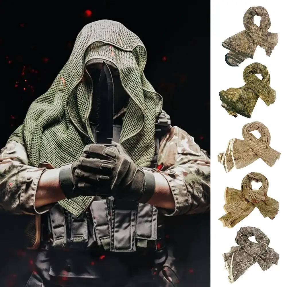Bufanda-t-ctica-de-red-de-malla-de-camuflaje-bufandas-militares-de ...