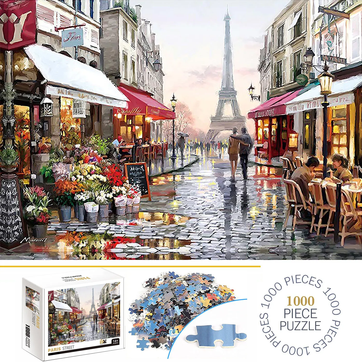 1000 Pieces Paris Street Jigsaw Puzzle Home Decor Adults Puzzle Games ...