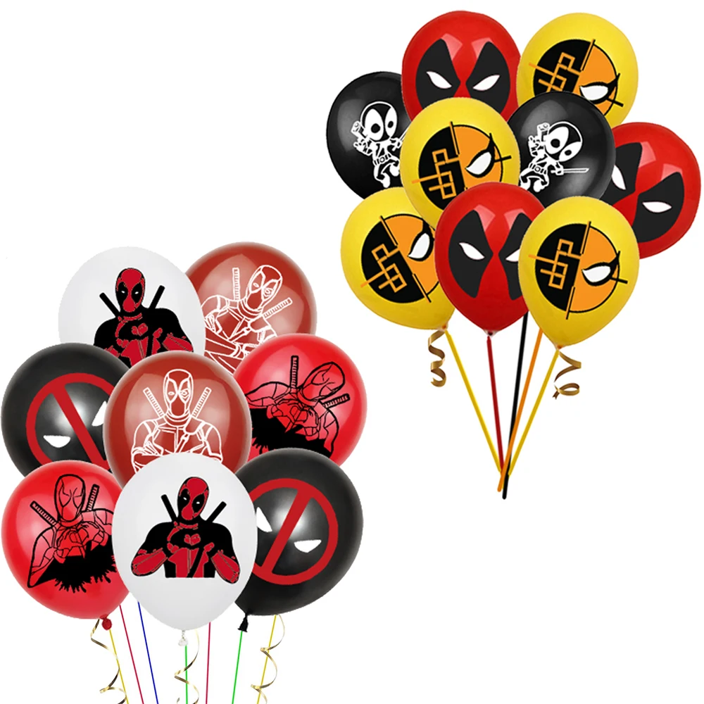 12pcs/16pcs Deadpool Balloons 12inch Avengers Latex Ballons Happy ...