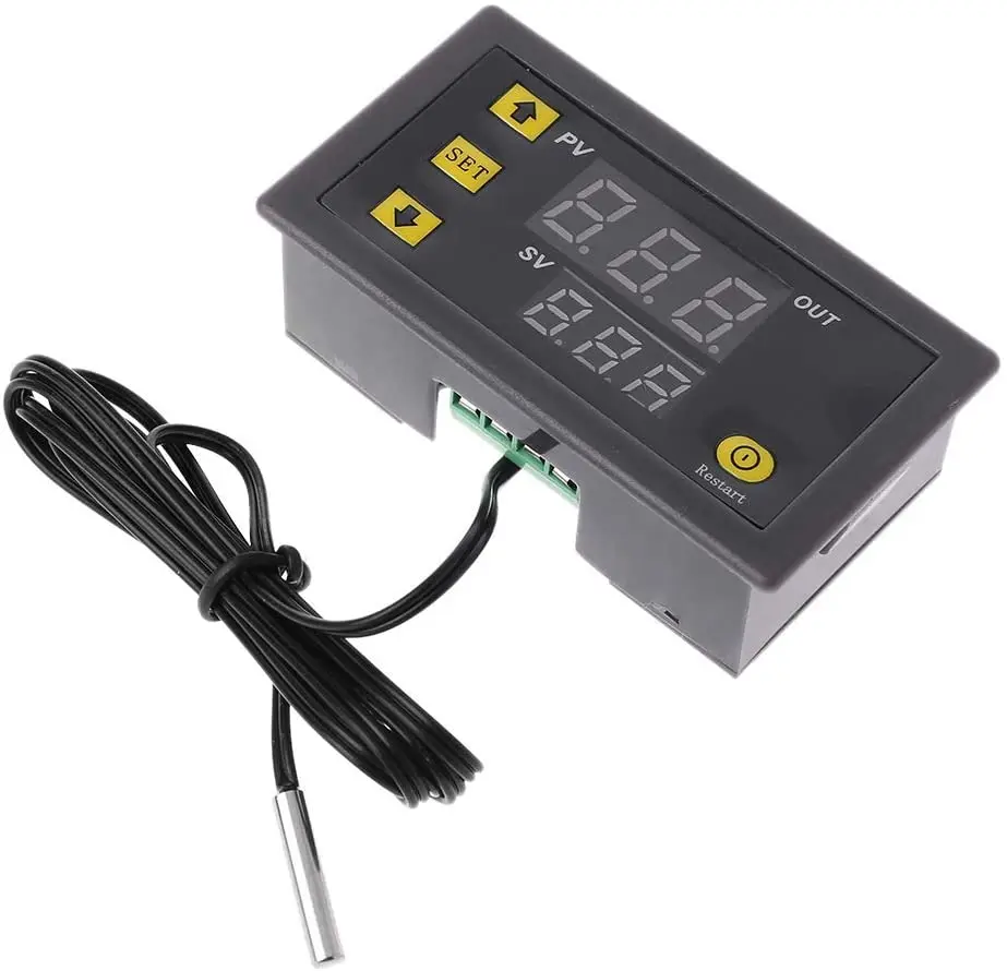 Digital display thermostat W3230 with probe and LCD LED display ...
