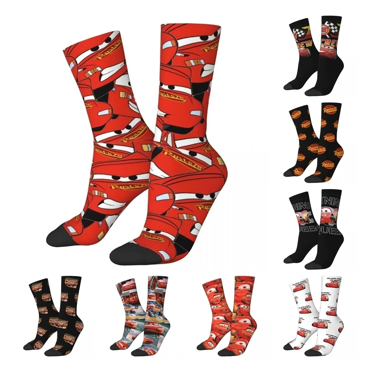 Lightning-McQueen-Collage-Socks-Men-s-Women-s-Funny-Happy-Cars-Socks ...