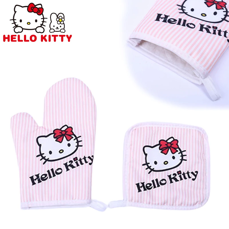 Hello Kitty Oven Mitts Kitchen Home Baking Gloves Insulation Gloves ...
