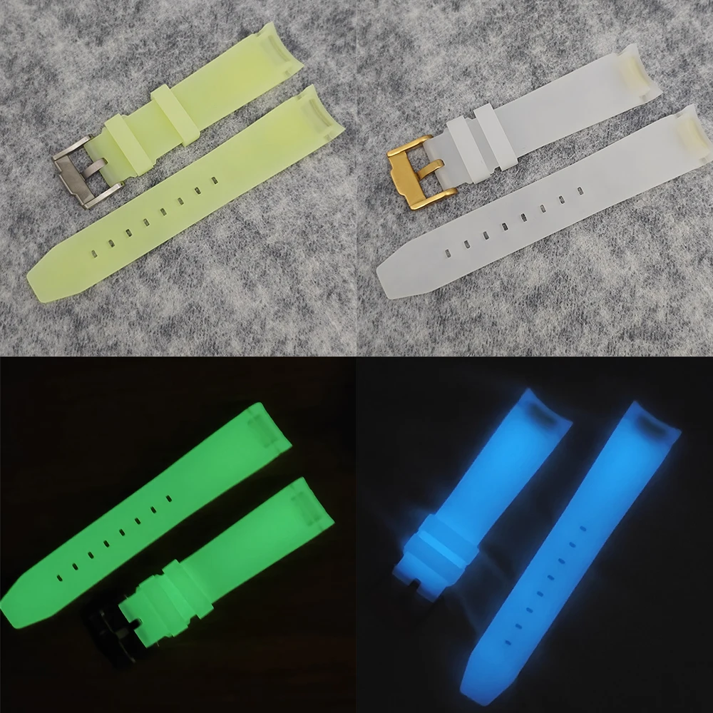 20mm-Colorful-Rubber-Luminous-Watch-Strap-Women-Watch-Accessories ...