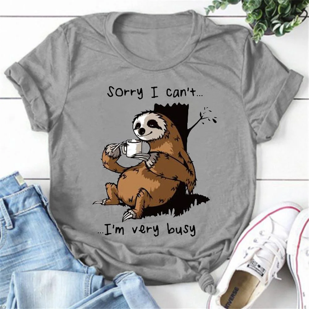 Sloth-Sorry-I-Can-t-I-m-Very-Busy-Print-T-shrits-For-Women-Summer-Short.jpg
