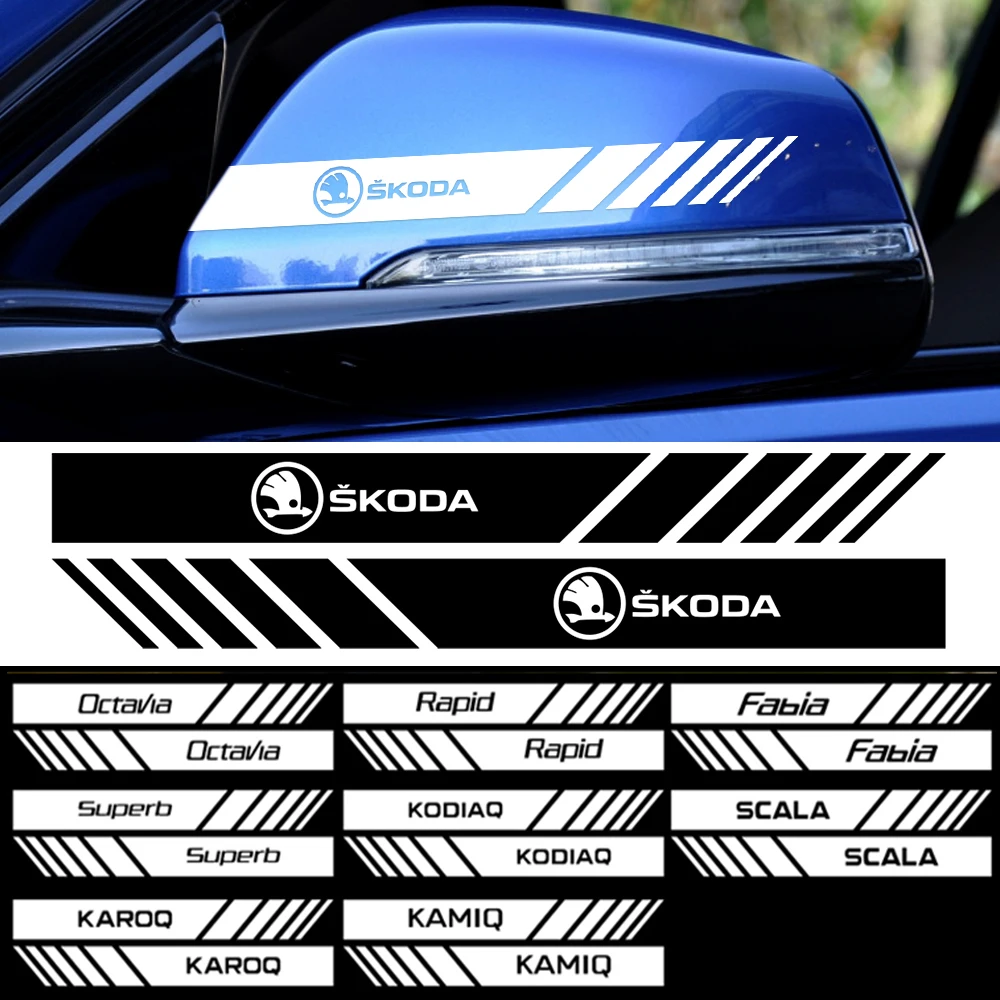 2PCS-Vinyl-Car-Rearview-Mirror-Sticker-Auto-Side-Body-Stripe-Decal ...