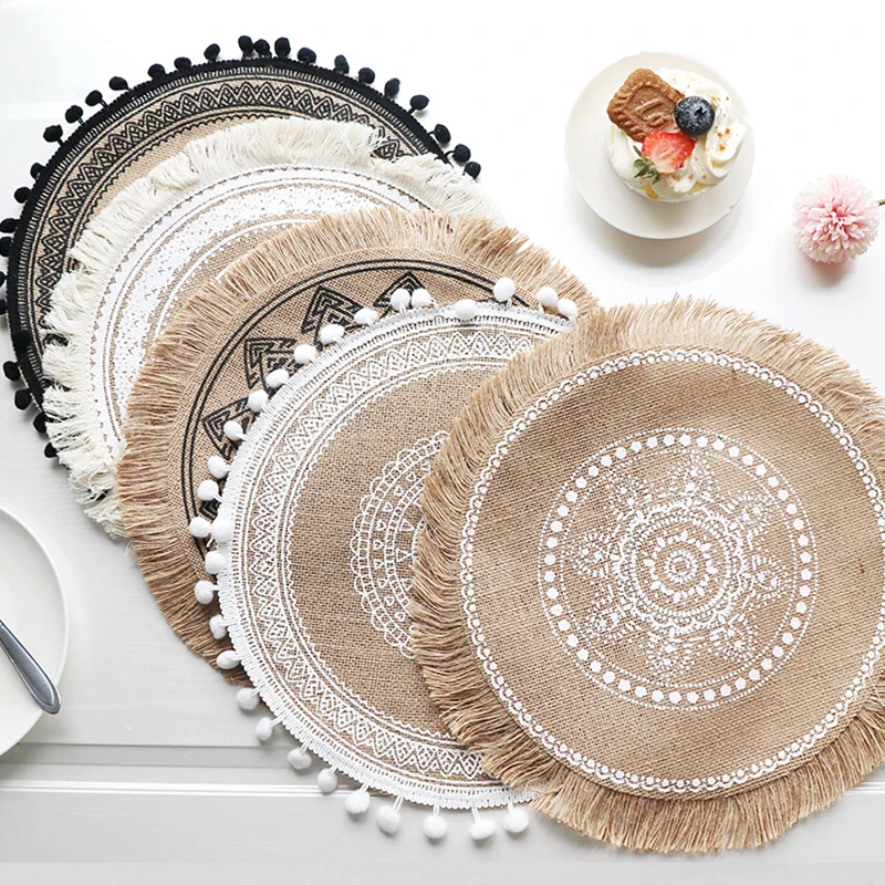 Bohemian-Woven-Cotton-Placemat-Woven-Linen-Placemat-Table-Mat-Flower ...