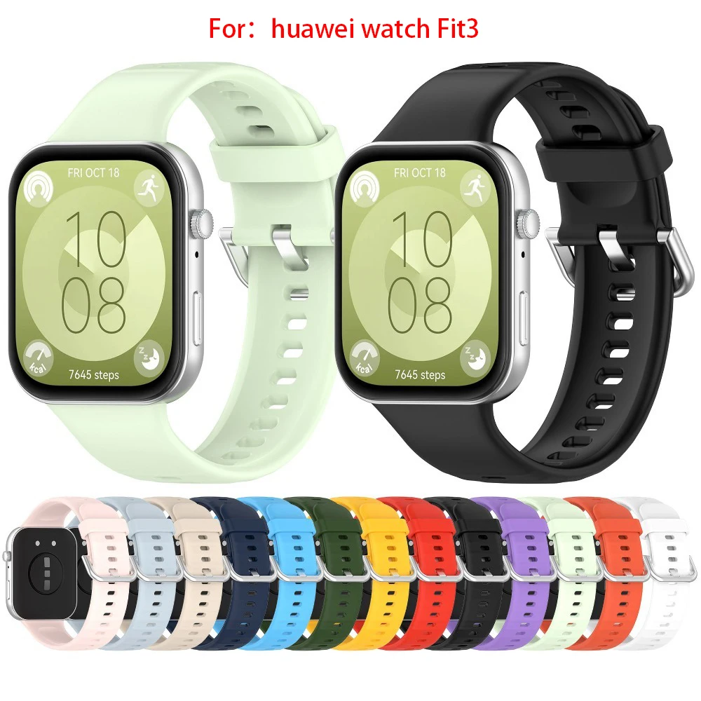 Strap-For-HUAWEI-Watch-Fit-3-Silicone-Watchband-Replacement-Bracelet ...