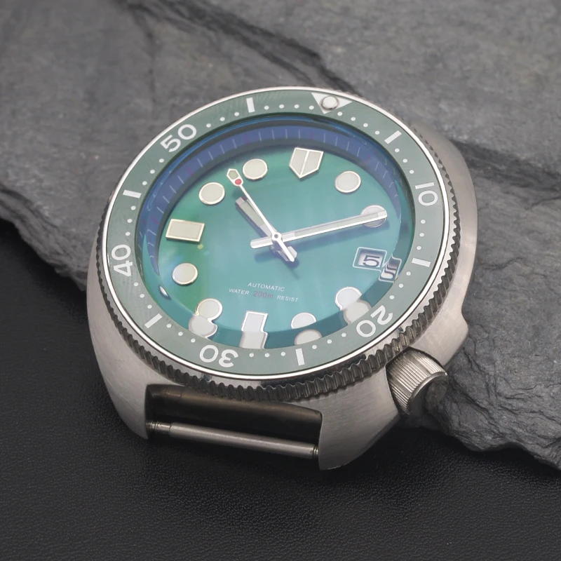 NH35 Dial Men's watches 6105 6309 Turtle Abalone Watch Head Automatic ...