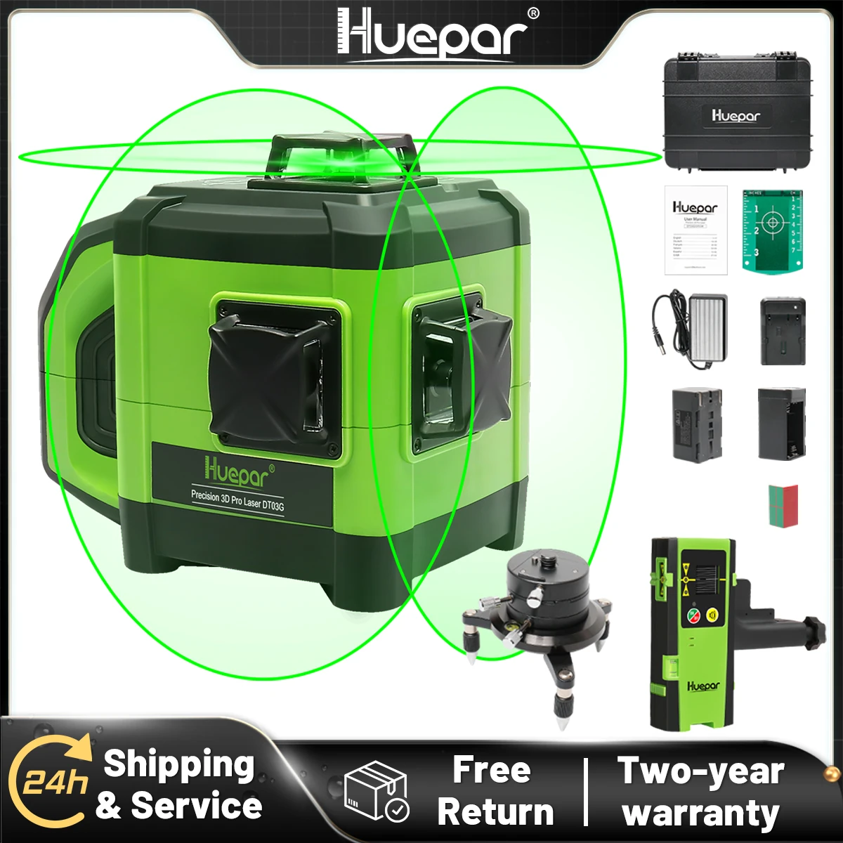 Huepar DT03CG 3D Green Beam Laser Level