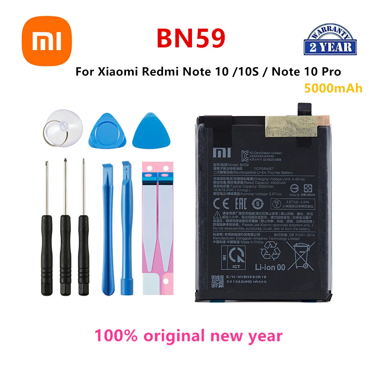 Xiao-mi-100-Orginal-BN59-5000mAh-Battery-For-Xiaomi-Redmi-Note-10-10S ...