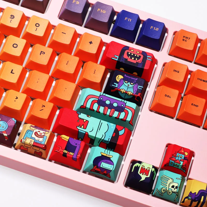 Cartoon-Halloween-Funny-Theme-Keycap-Personality-Sublimation-PBT ...