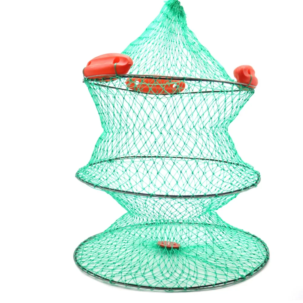 2-Layers-Portable-Foldable-Fishing-Floating-Fish-Net-Shrimp-Mesh-Allows ...