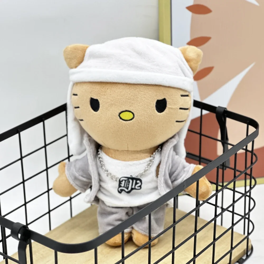 Hello Kitty Selena Eminem Plush Doll White Hat Figure Stuffed Toys Cute ...