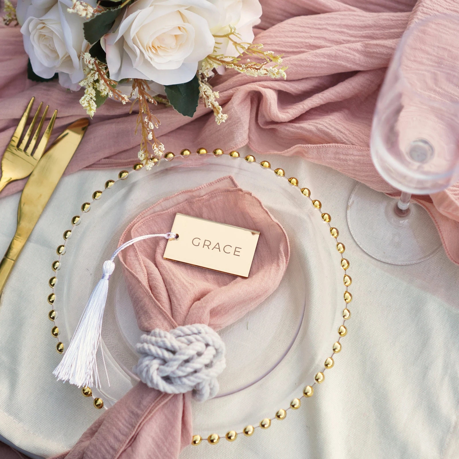 Blank-Acrylic-Name-Tag-with-Tassel-Bookmark-Place-Card-Wedding-Favor ...