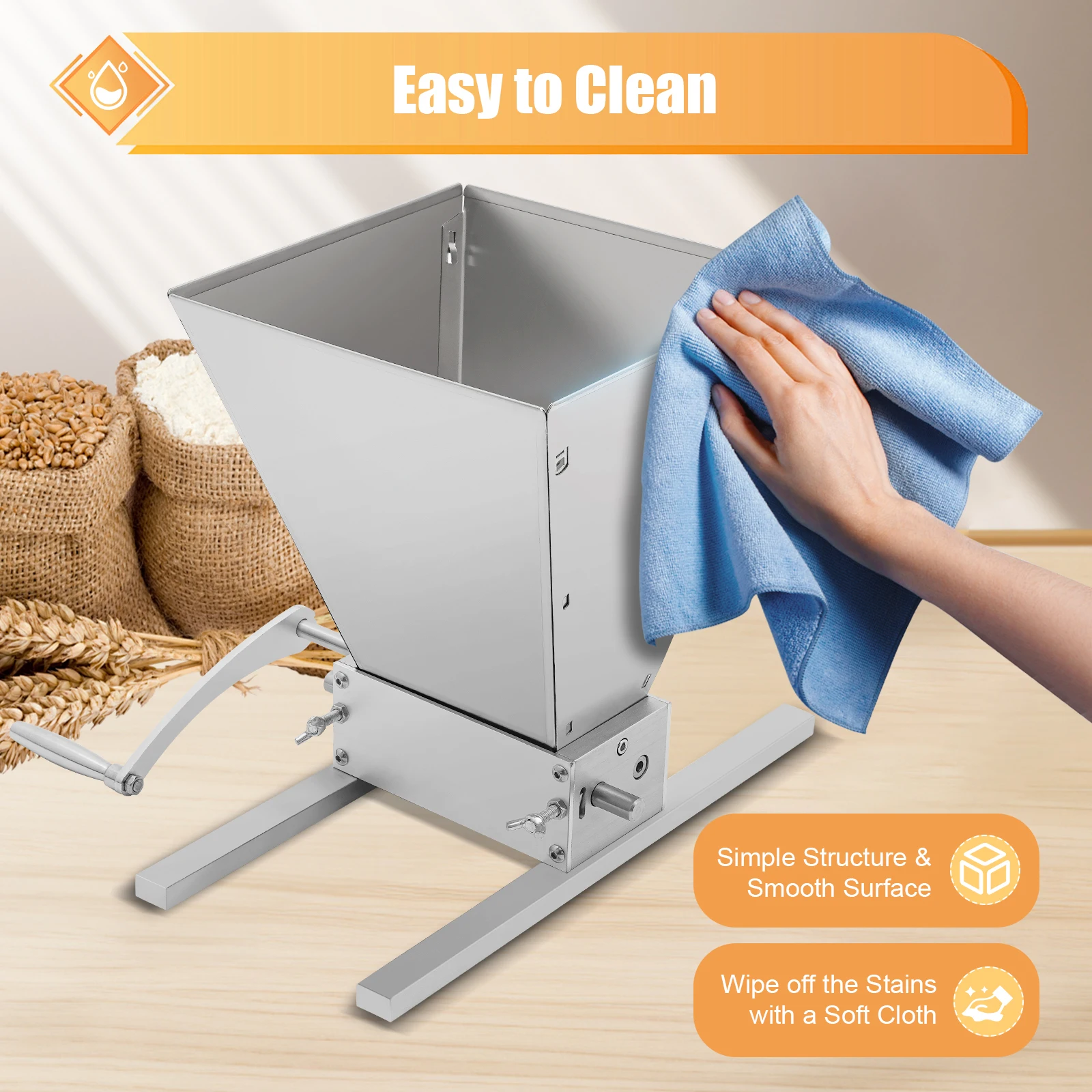 4l-2-Roll-Stainless-Steel-High-Power-Malt-Homebrew-Grain-Crusher ...