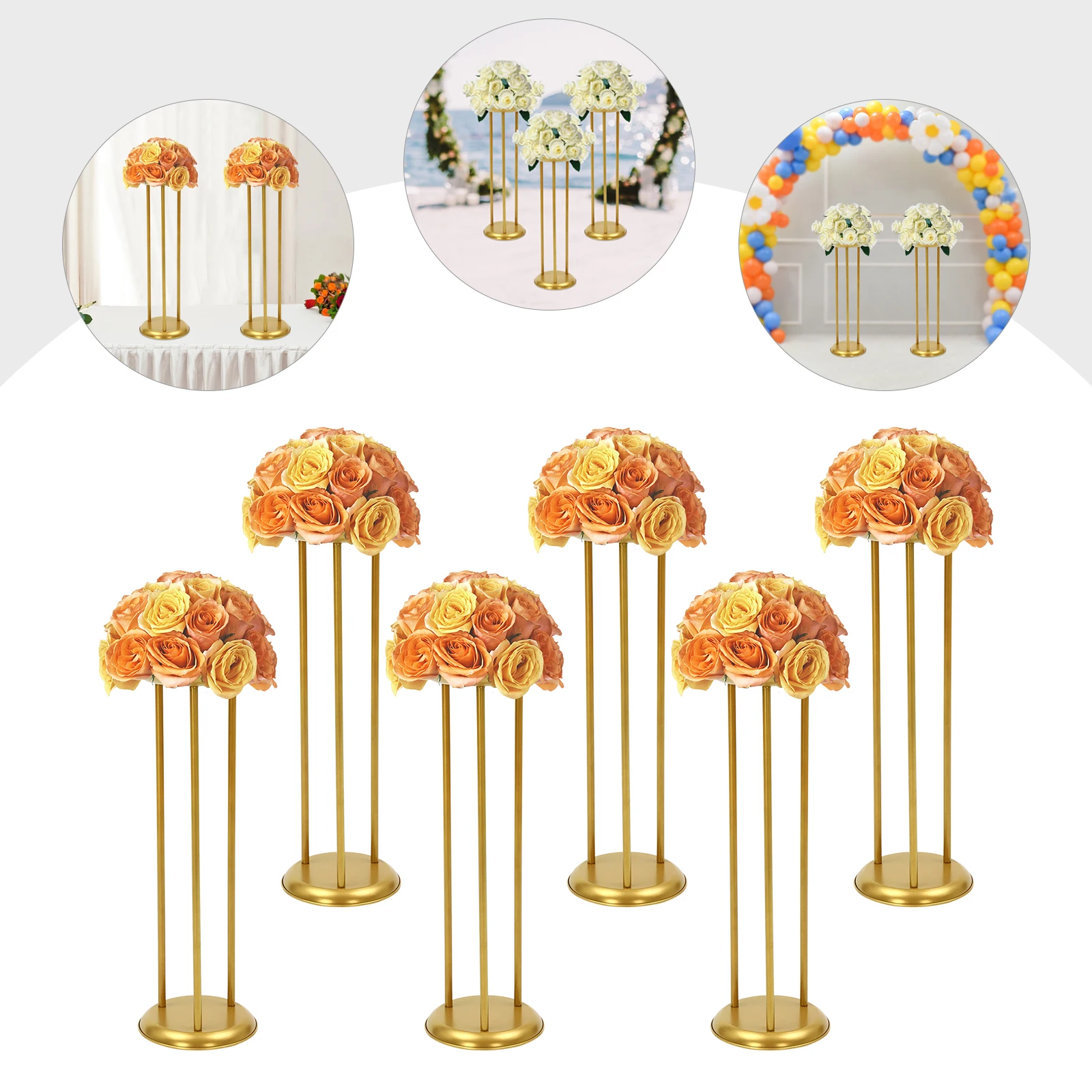 6Pcs-Gold-Flower-Display-Stand-60cm-80cm-100cm-Road-Lead-Centerpiece ...