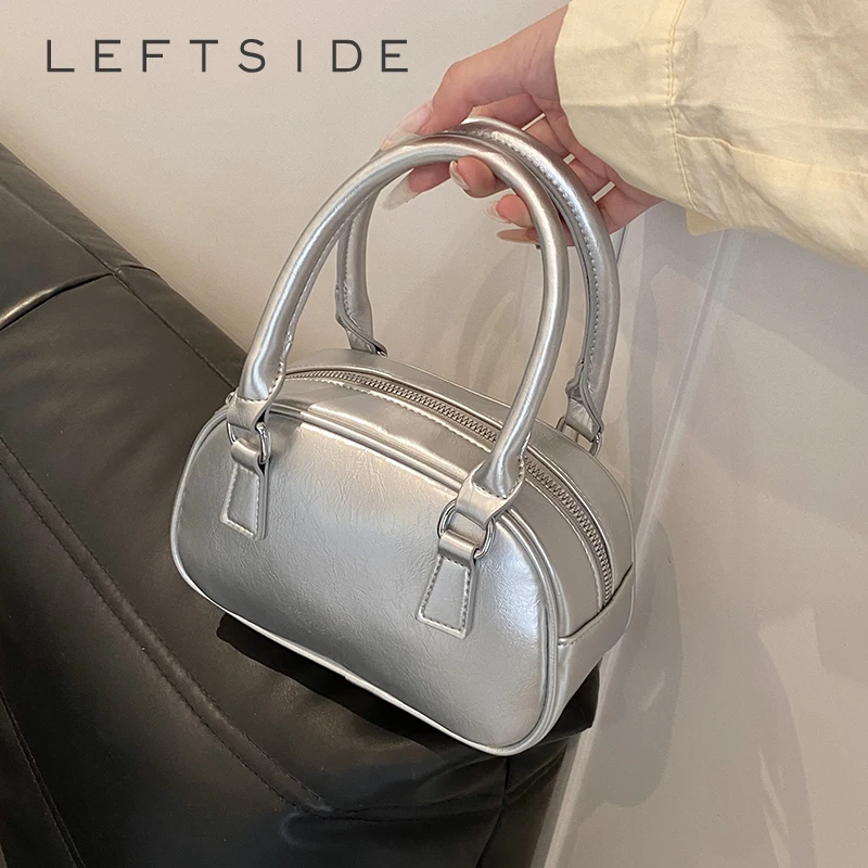 LEFTSIDE-PU-Leather-Small-Silver-Handbags-and-Purses-Shoulder-Bag-for ...