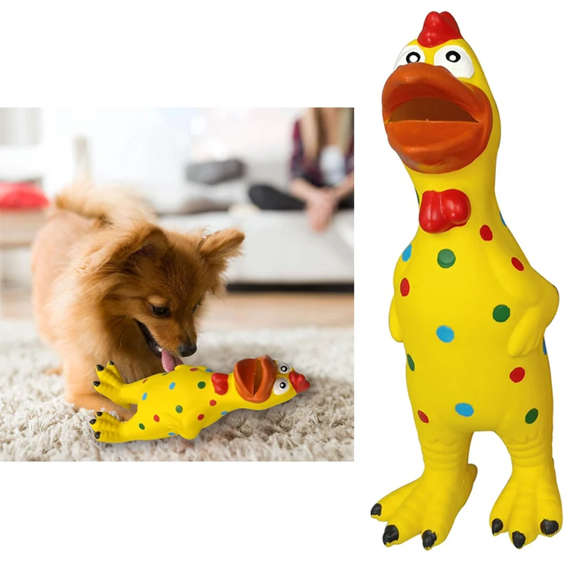 Squeaky-Dog-Toys-Latex-Polka-Dot-Globken-Chicken-Dog-Toy-Safe-Dog-Chew ...
