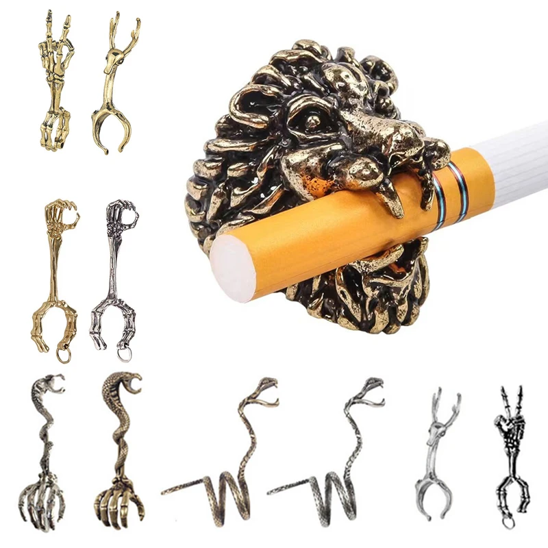 Pure-Copper-Ring-Cigarette-Holder-Hand-Bone-Creative-Gesture-Ring ...