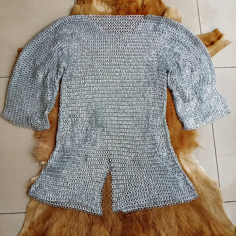 Medieval European armor, riveted chain mail, long sleeves, long ...